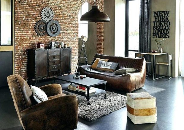 Decoration salon industriel chic